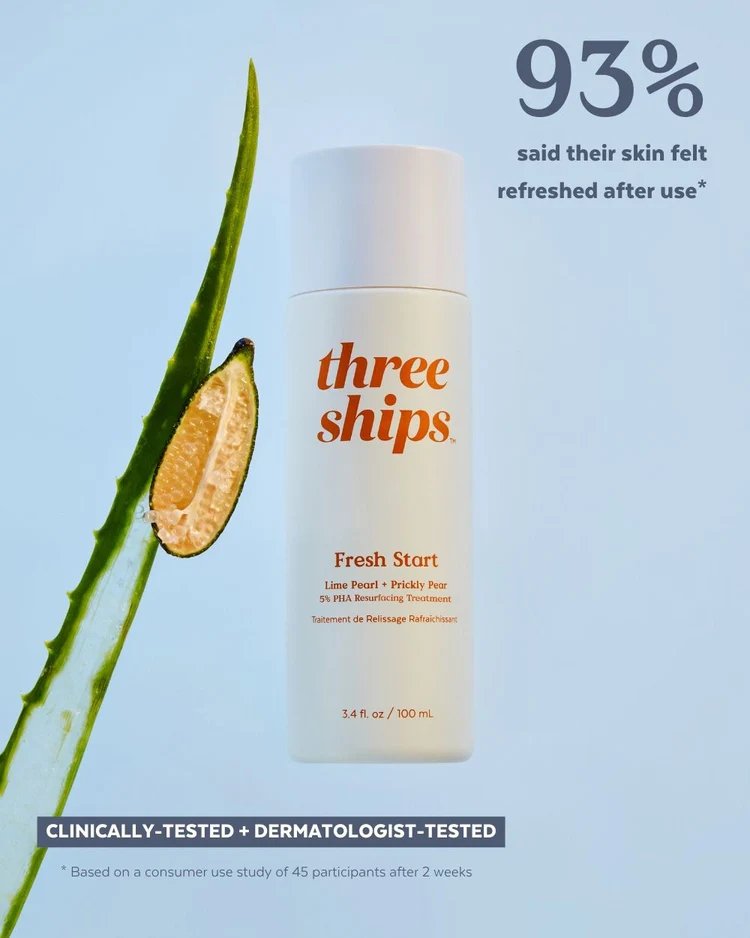 Three Ships Fresh Start Lime Pearl + Prickly Pear 5% PHA Treatment ...